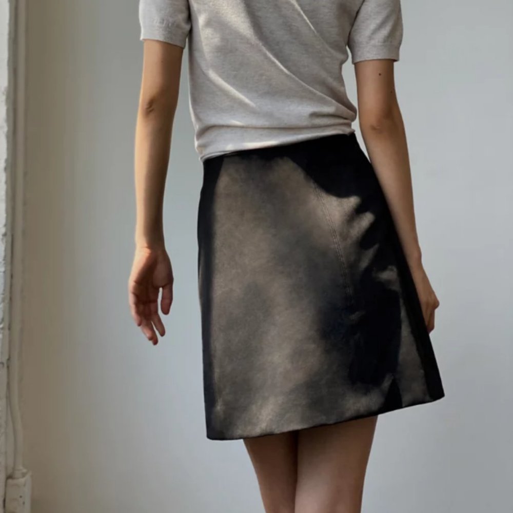 Aritzia Babaton Modern Vegan Suede Mini Skirt - Gem